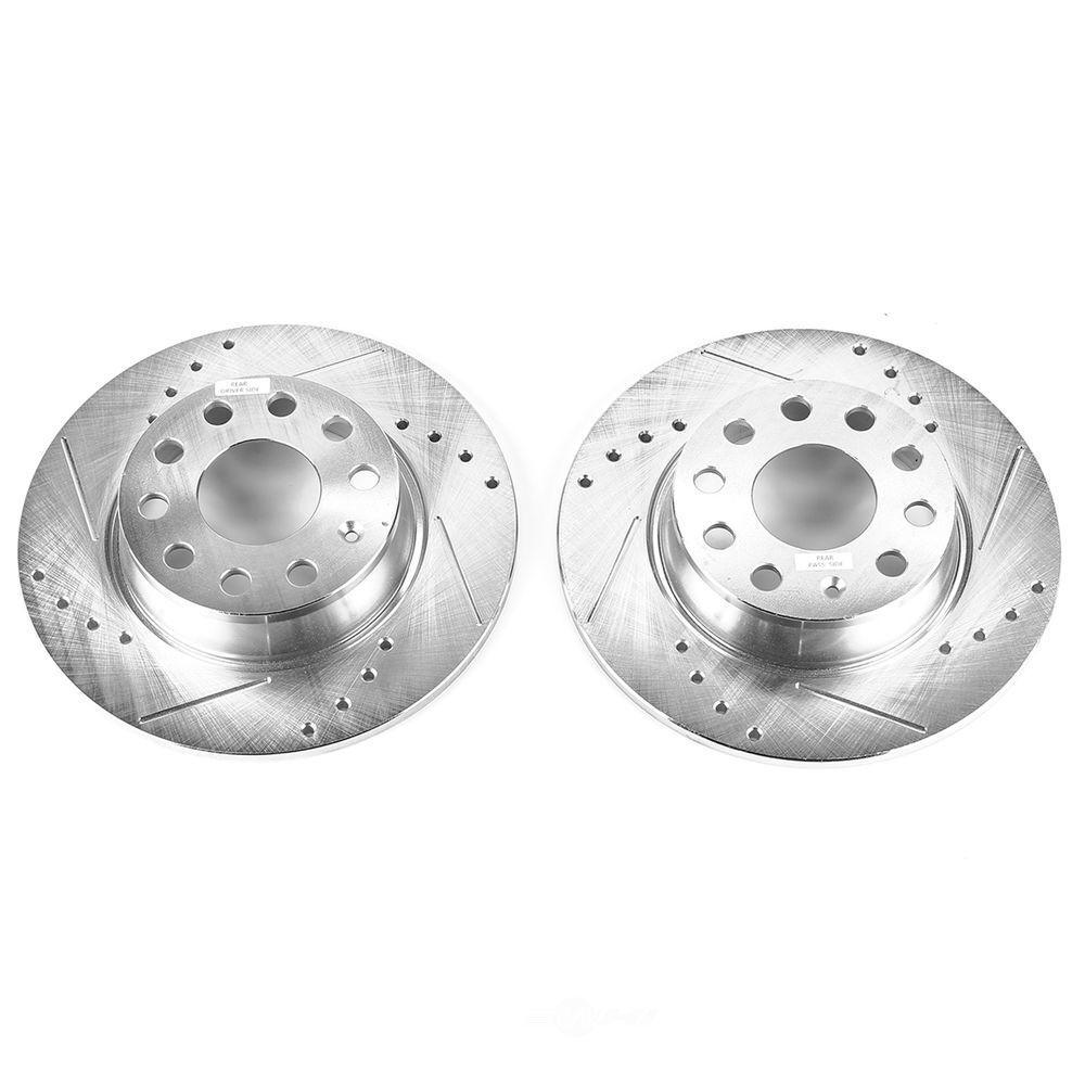 Disc Brake Rotor Set-Rear Drilled, Slotted and Zinc Plated Brake Rotor ...