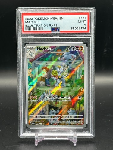 PSA 9 MINT Machoke 151 Full Art Illustration Rare Holo Pokemon Card 177 ...