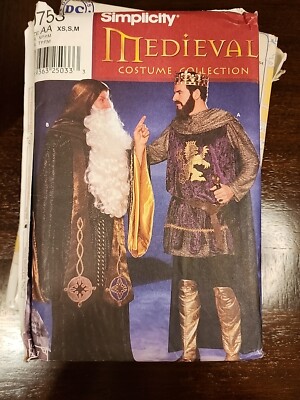 Sewing Pattern Simplicity Costume Cosplay 9753 Merlin King Arthur ...