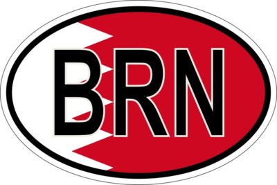 Oval Sticker Flag Country Code BRN Bahrain | eBay