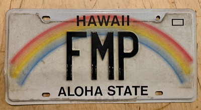 HAWAII RAINBOW GRAPHIC VANITY LICENSE PLATE " F M P " HI FMP FRED FRANK ...