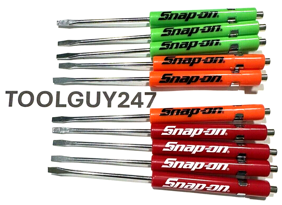(10) Ten SNAP ON Pocket Screwdriver Flat Tip Screwdrivers, Magnet End ...