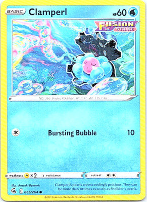 Clamperl 065/264 Pokemon Fusion Strike Regular Light Play | eBay