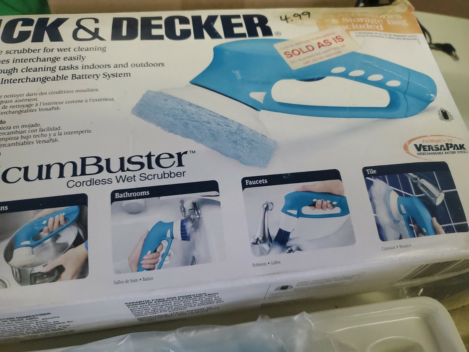 S200 Scumbuster Scum Buster Black Decker Cordless Wet Scrubber VersaPak ...