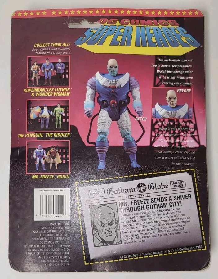1989 DC Comics Super Heroes Mr. Freeze Changes Color Figure Toybiz New ...