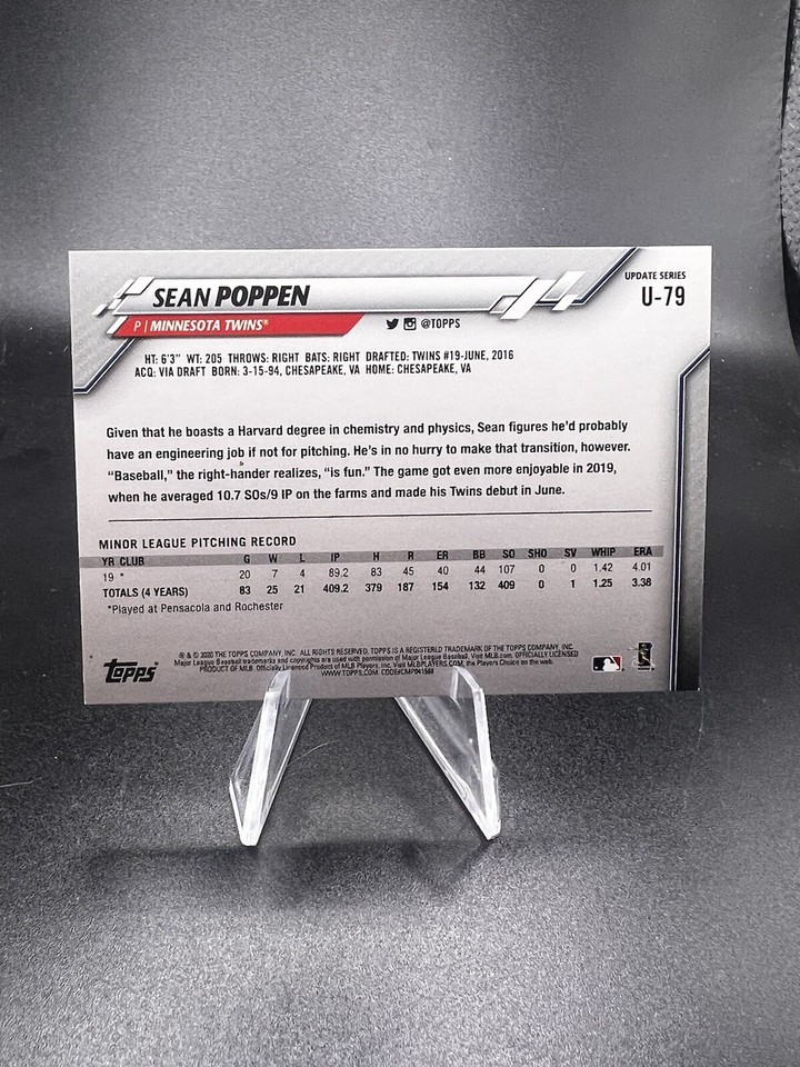2020 Update Base #U-79 Sean Poppen RC - Minnesota Twins | eBay