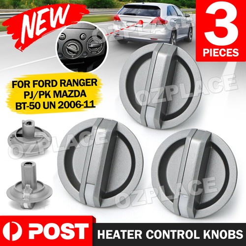 3Pcs AC Heater Fan Control Knobs Fit For Ford Ranger PJ PK Mazda BT-50 ...