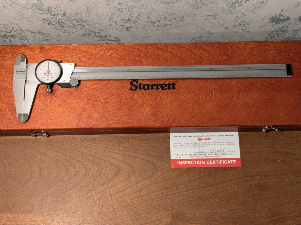 STARRETT 12 Inch DIAL CALIPER NO 120 w/ CASE - AMERICAN MADE - Barely ...