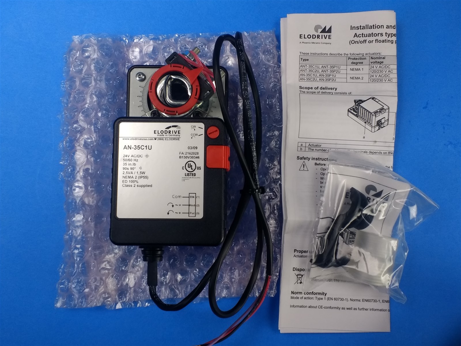 Elodrive Air & VAV Terminal Temperature Control Valve Actuator P/N: AN ...