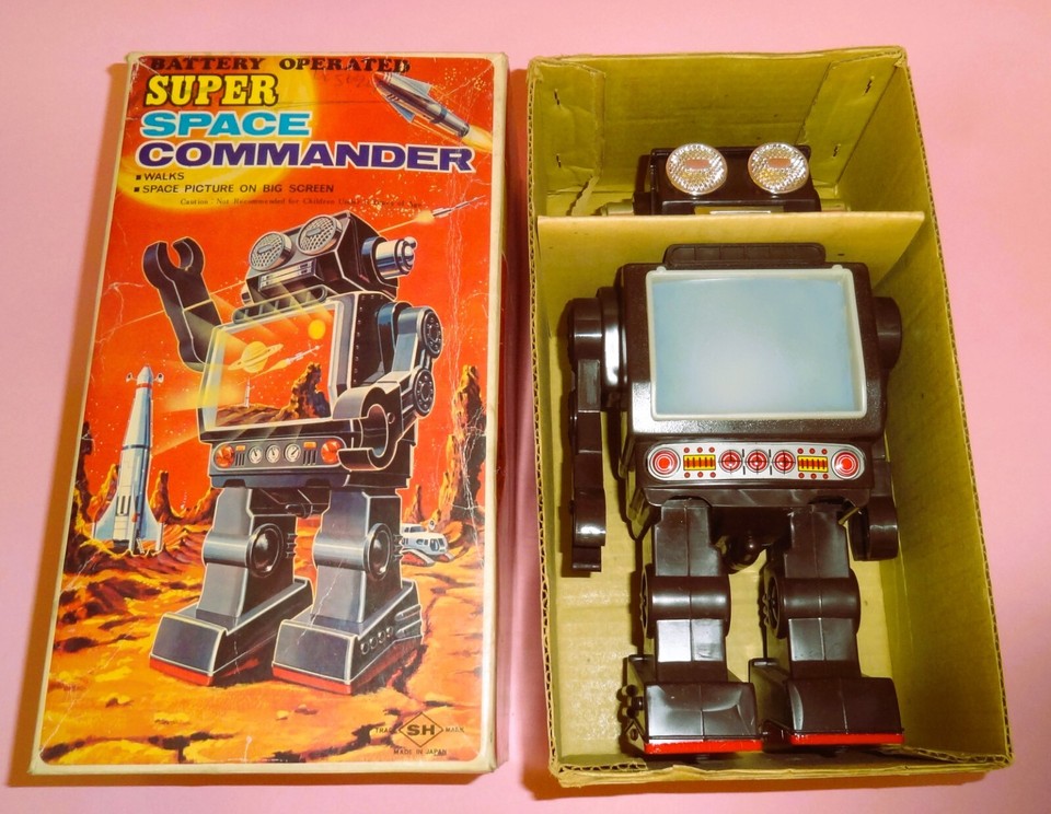 Vtg RARE! SUPER SPACE COMMANDER ROBOT TOY B/OP BOXED by HORIKAWA JAPAN ...