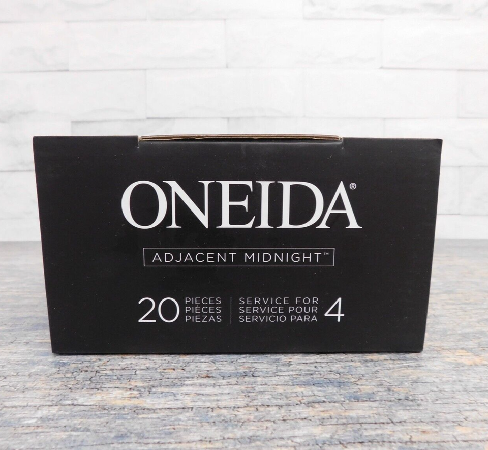 Oneida Adjacent Midnight 20 Piece Flatware Set, Service for 4 ...