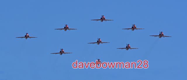 PHOTO RED ARROWS DIAMOND NINE APPROACH PRIOR TO THE WALES NATIONAL ...