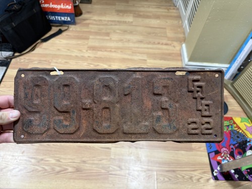 ANTIQUE OLD VINTAGE COLORADO LICENSE PLATE 1922 RUST RAT ROD RESTORE ...