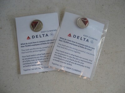 NIP PR Delta Airlines Keep Climbing Pin Back Pin For Employees Uniforms ...