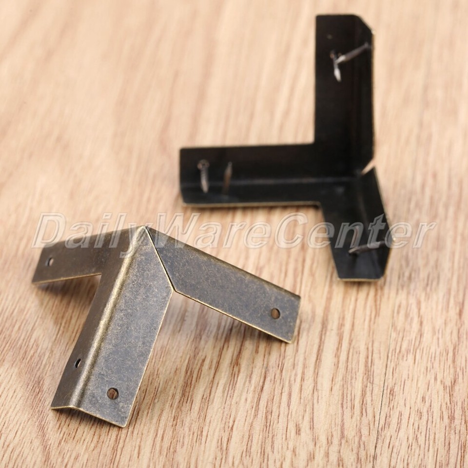 Antique Alloy Bronze Cover Decor Wooden Box Triangle Corner Protector ...