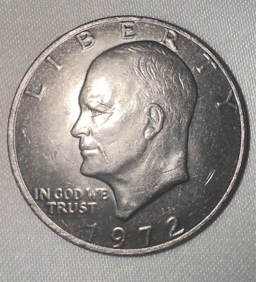 1972 Eisenhower No Mint Mark Silver Dollar, Type 2 version | eBay