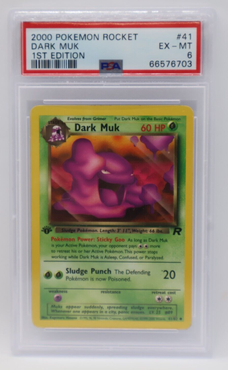 2000 Pokemon Rocket 1st Edition #41 - PSA EX-MT 6 - DARK MUK | eBay