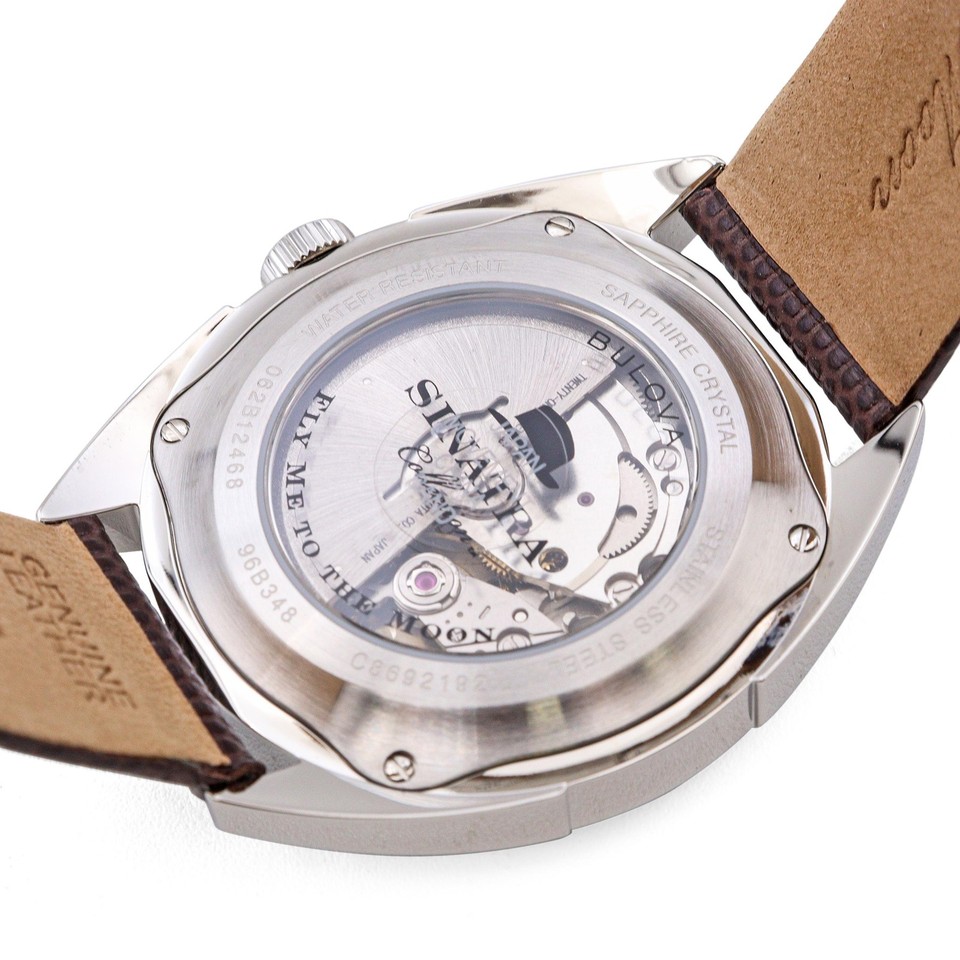 Bulova Sinatra Fly Me To The Moon Skeleton Date Automatic Men's Watch ...