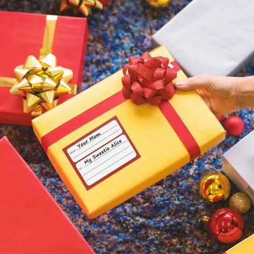 250 Red Mailing Labels 3X4 Inch To From Address Stickers For Packages ...