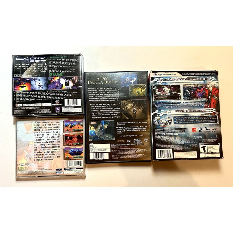 Video game Bundle lot🔥PS1 PS2 PS3 - Worms Colony Wars Baldurs Gate ...