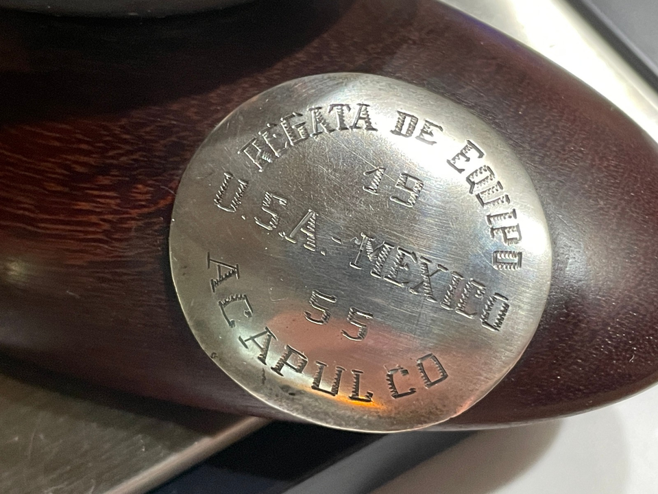 William Spratling Ovoid Rosewood & Silver Ashtray Souvenir / Award 1955 ...