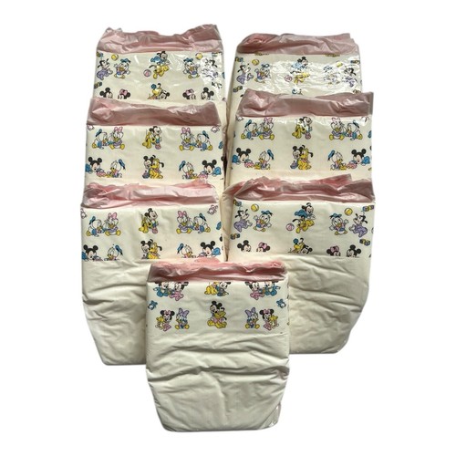 Lot Of 7 Unused VTG Ultra Pampers Plus Diapers Disney 1985 Pink Mickey ...