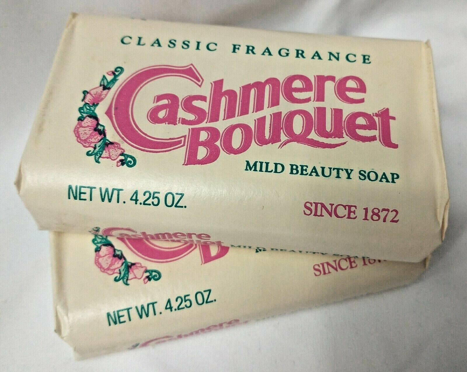 2X Vintage Cashmere Bouquet Classic Fragrance Mild Beauty Soap Bars 4. ...