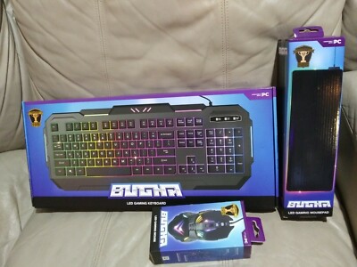 3 X World Cup Bugha exclusive LED gaming keyboard ,LED Gaming Mouse ...