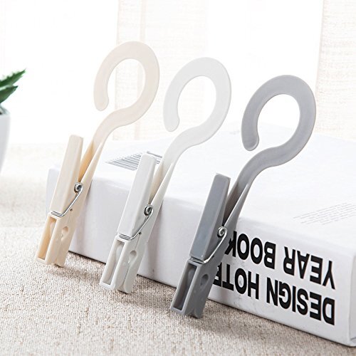 12pack Drying Clips Laundry Hooks Portable Clothes Pins Hanging Plastic ...