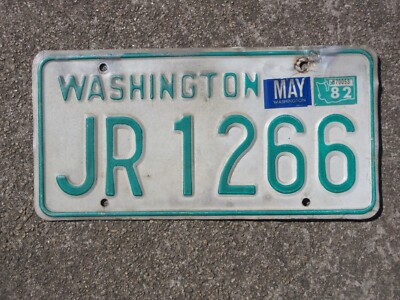1982 Washington License Plate JR 1266 Chevy Ford Chevrolet Dodge WA ...