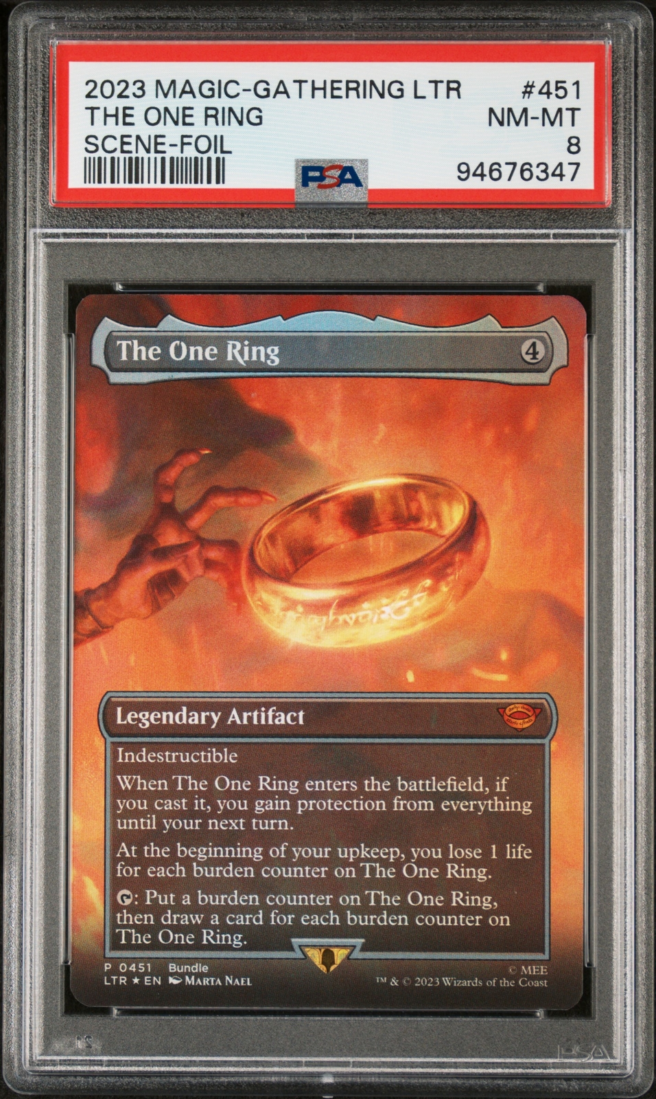2023 MTG TALES OF MIDDLE-EARTH SCENE-FOIL #451 THE ONE RING PSA 8 | eBay