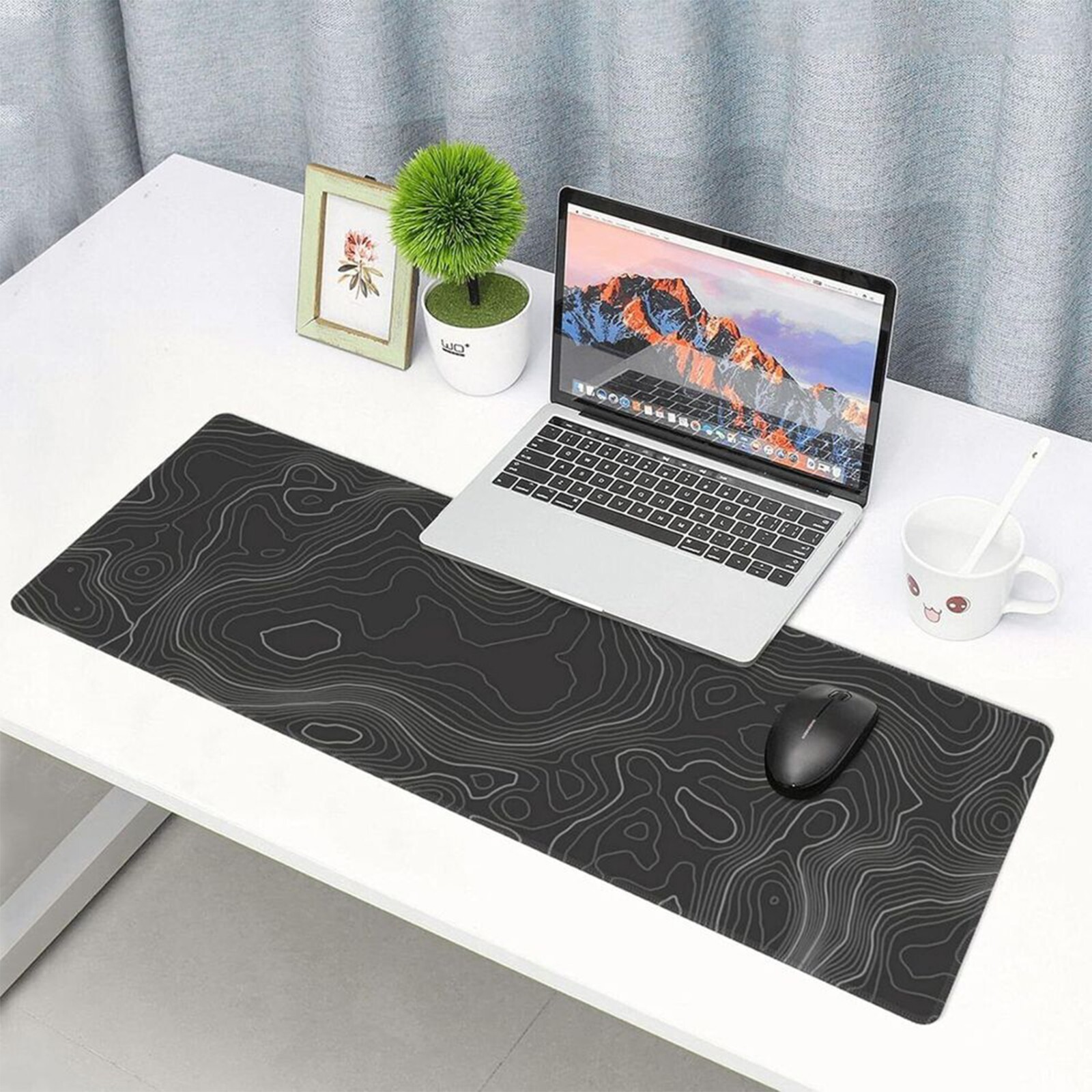Topographic Contour Gaming Mouse Pad Large XL Long Extended Pads Big ...