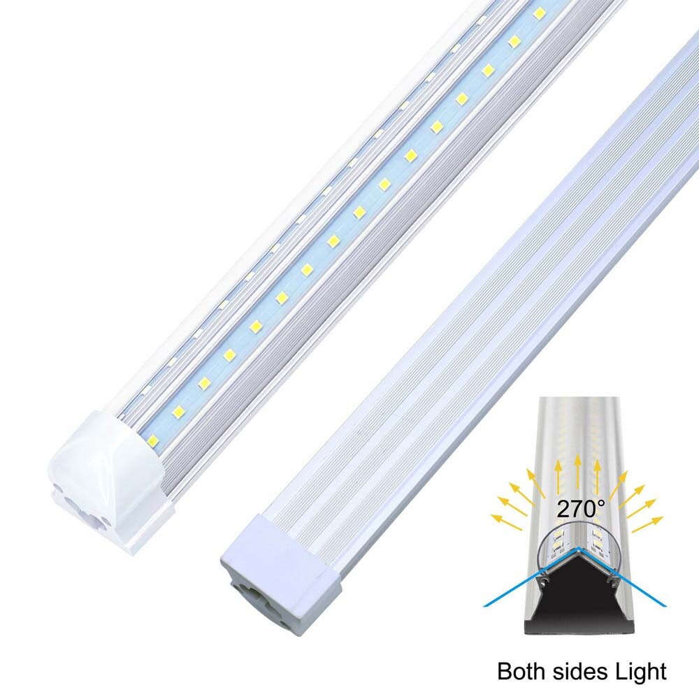4 Pack Led Shop Lights 90W T8 8FT 6000K V-Shape Linkable LED Tube Light ...