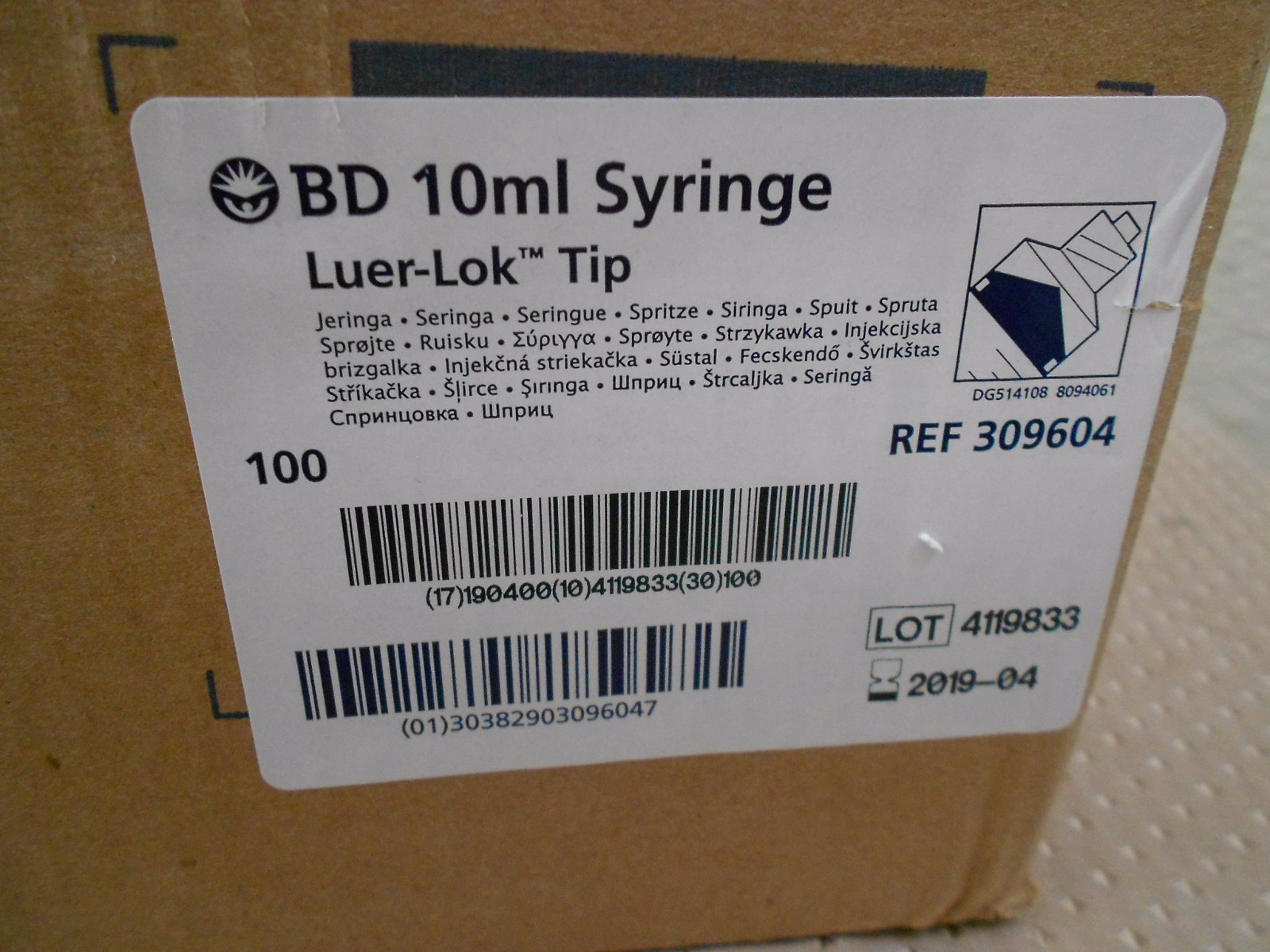 Case of 100 BD 10ml Syringe Luer-lok Tip 309604 for sale online | eBay
