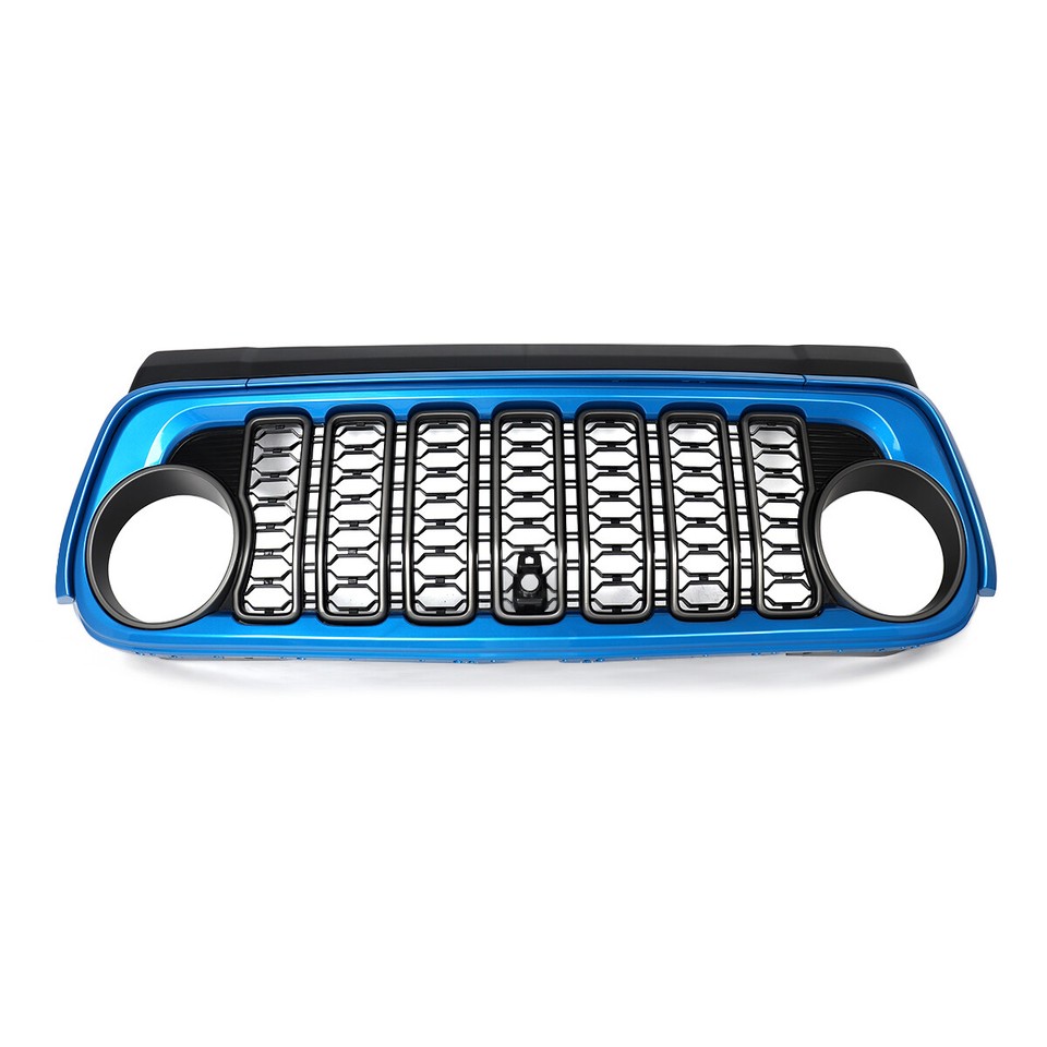 For 2018-2024 Jeep Wrangler JL / Gladiator JT Hydro Blue Pearl Grille Black Mesh 768917468619| eBay