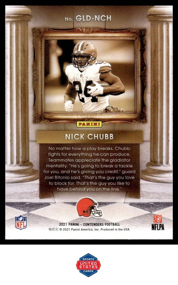 2021 Panini Contenders #GLD-NCH Nick Chubb Gladiators Ruby | eBay