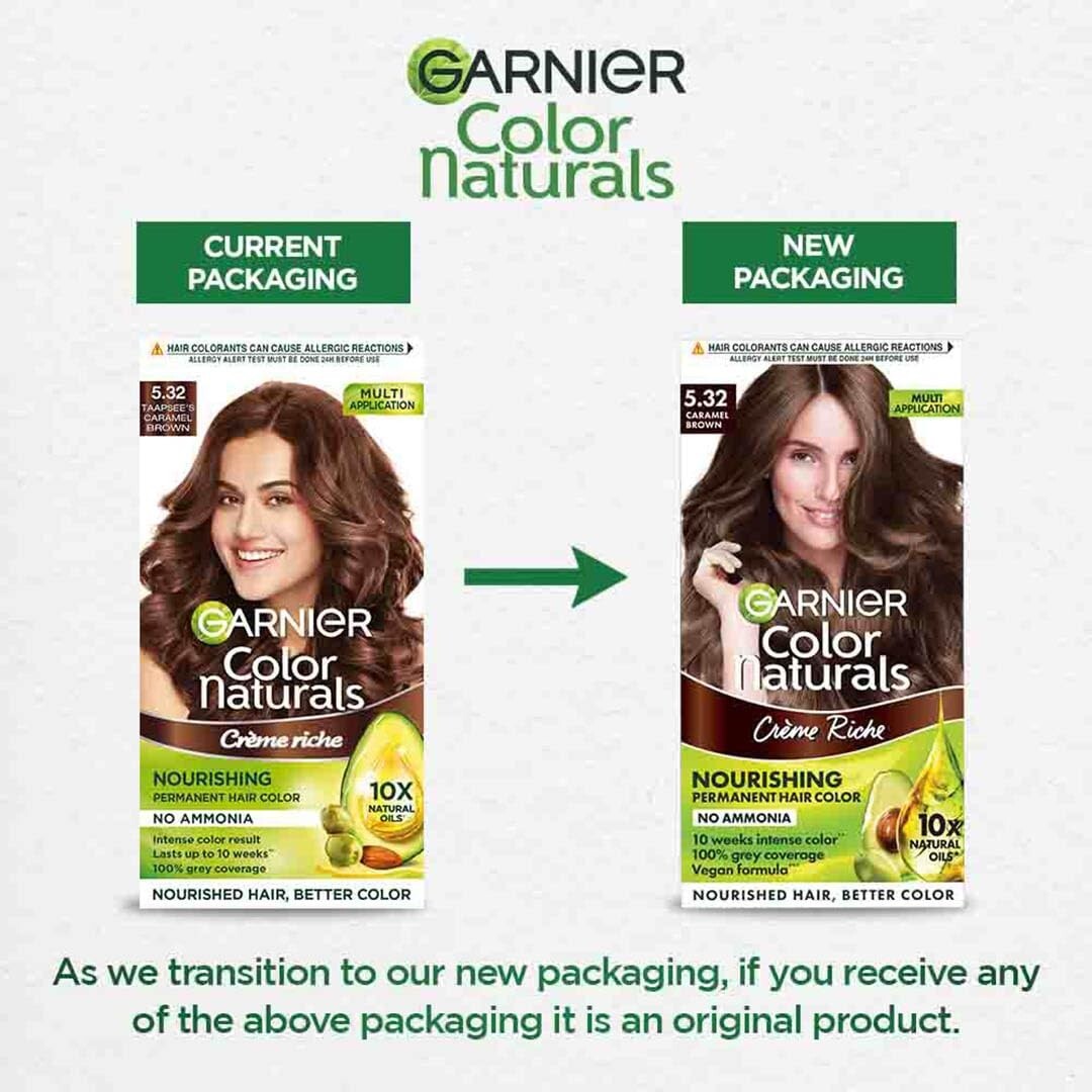 Garnier Color Naturals Mini 35ml+30g 5.32 Caramel Brown long lasting ...
