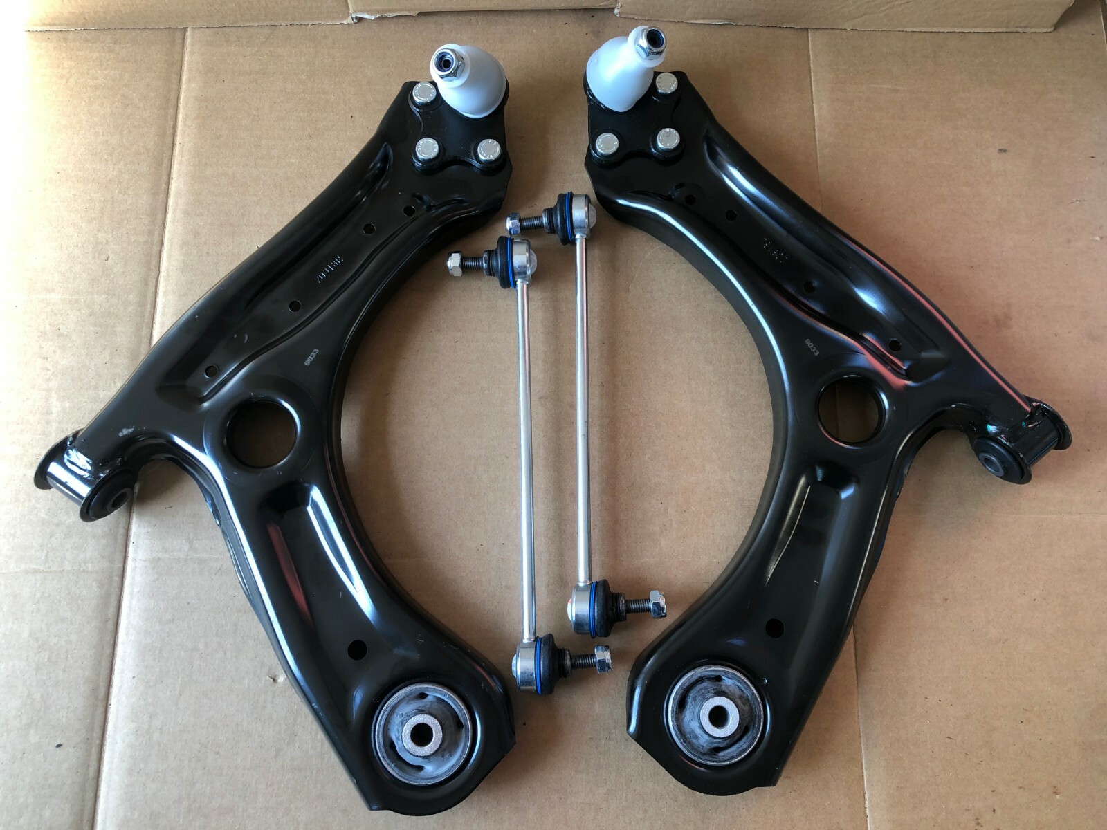 PAIR OF FRONT WISHBONES & DROP LINKS FOR AUDI A1 VW POLO SEAT IBIZA ...