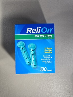 ReliOn Micro-Thin Lancets - 100 ct 33 Gauge for Micro Sampling Exp 09 ...