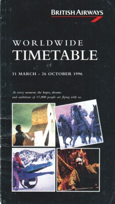 British Airways timetable 1996/03/31 | eBay