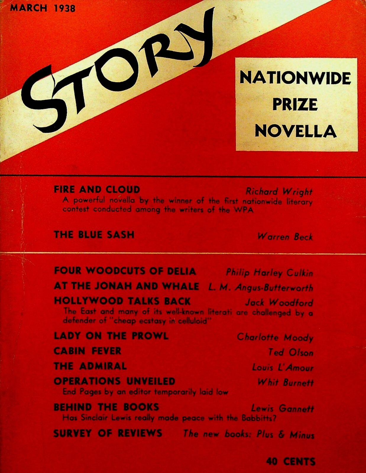 Story Magazine Short Stories March 1938 Louis L'Amour Richard Wright | eBay