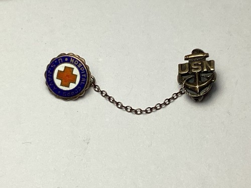 Sterling WWII Double Pin U S Navy Hospital Corps Enameled | eBay
