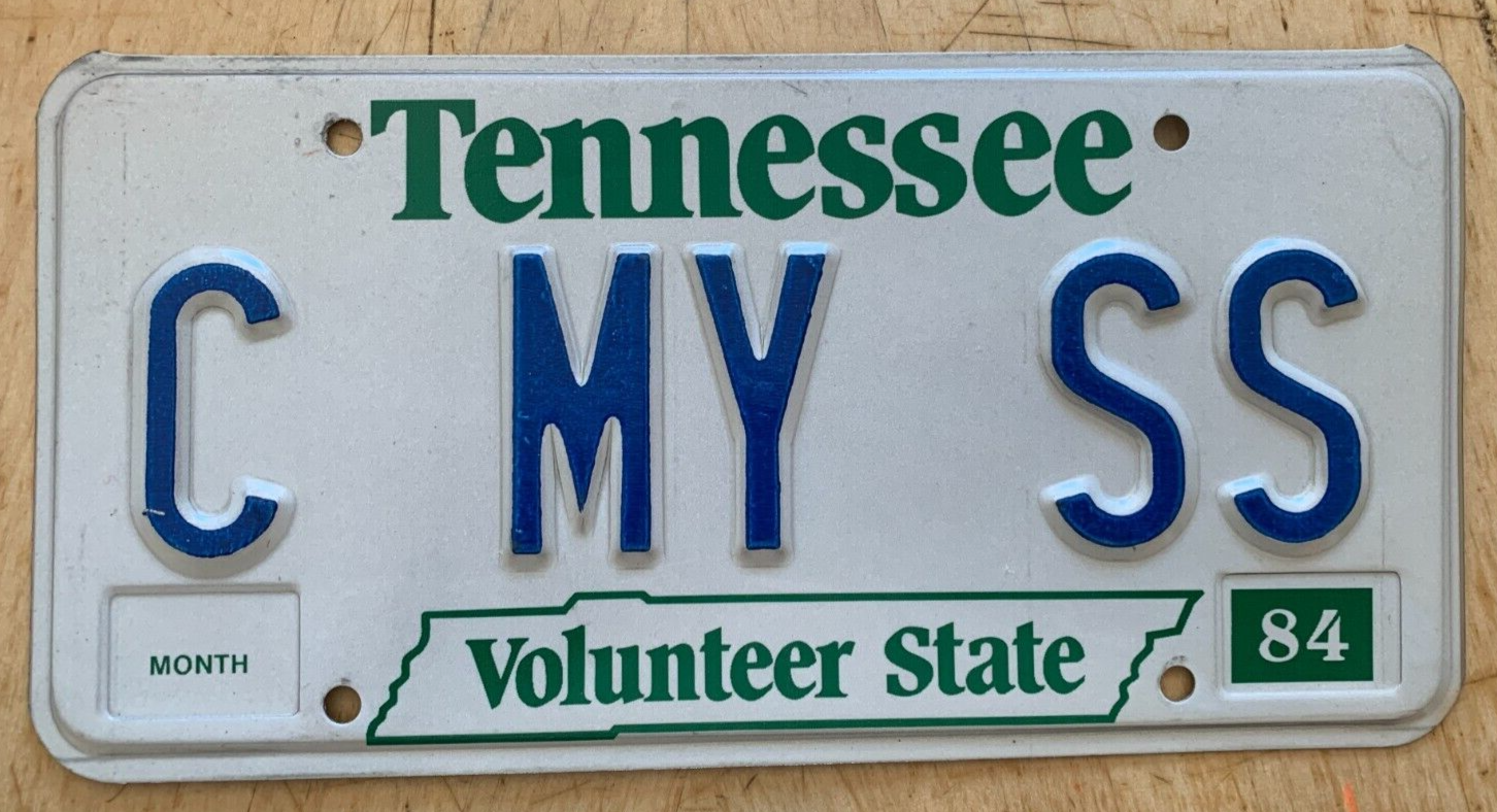 TENNESSEE VANITY LICENSE PLATE " C MY SS " SUPER SPORT CHEVELLE CAMARO ...