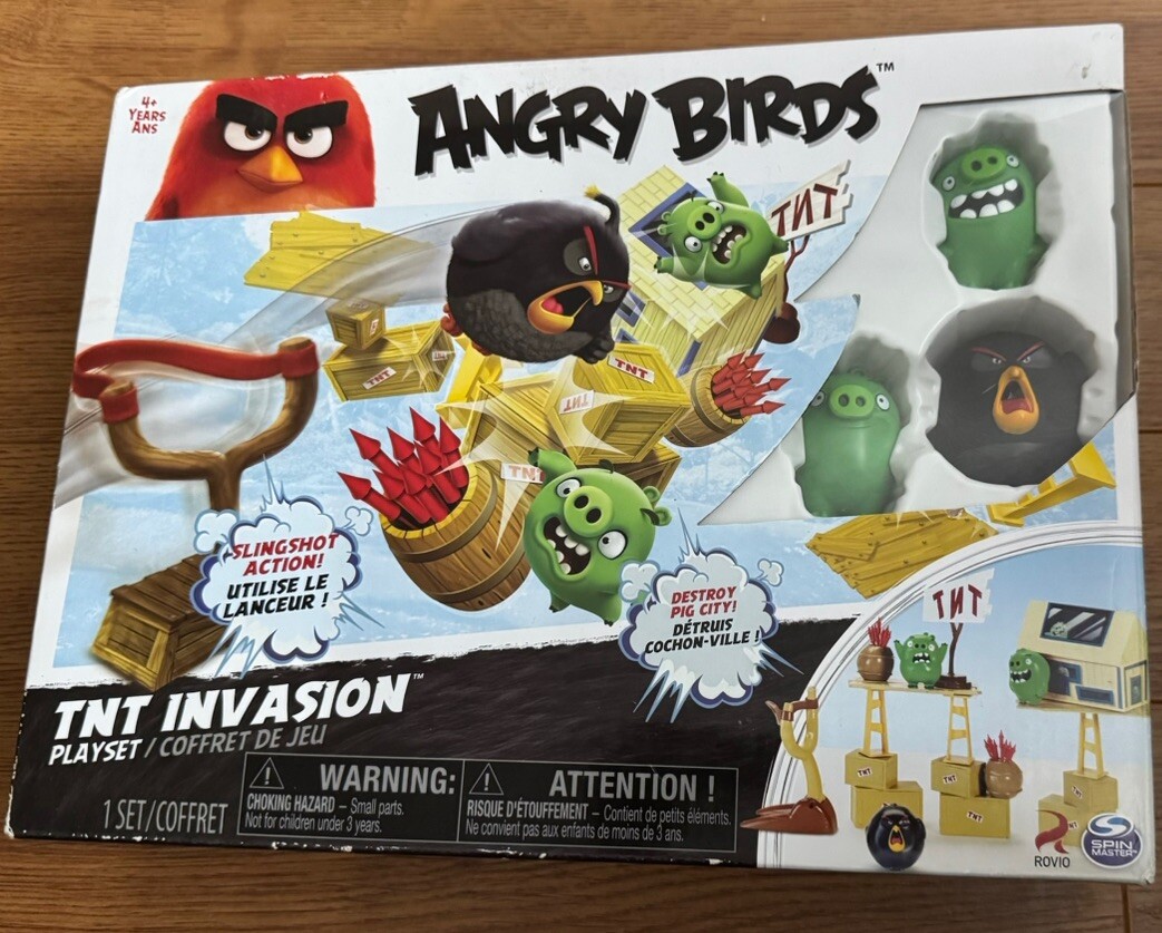 ANGRY BIRDS Game TNT INVASION PLAYSET Slingshot Action! 100% Complete w ...