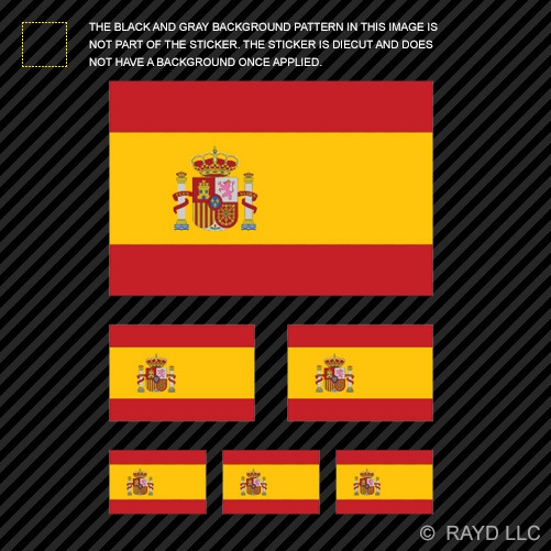 6 pcs Assorted Spanish Flag Sticker Set Die Cut Decal Spain | eBay
