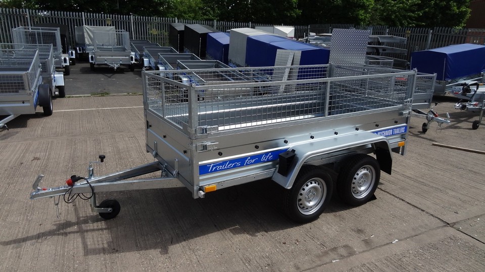 Mesh Sides Car Trailer Twin Axle 750kg Cage Trailer 8x4 Double Axle ...