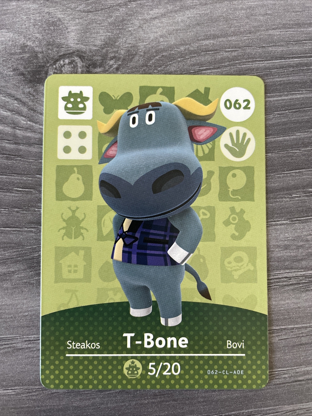 T-Bone #062 Series 1 Animal Crossing Amiibo Card | eBay