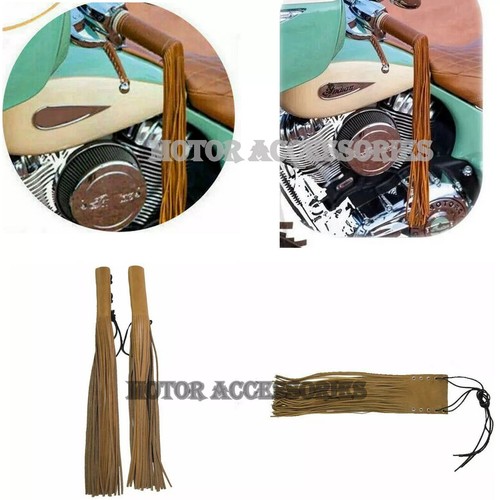 Fit For Indian Chief Handlebar Grip Cover Fringe Tassel Tan Color Pure ...