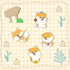 4PCS Cute Dog Livingroom Switch Surround Sticker Shiba Inu Wall Socket ...