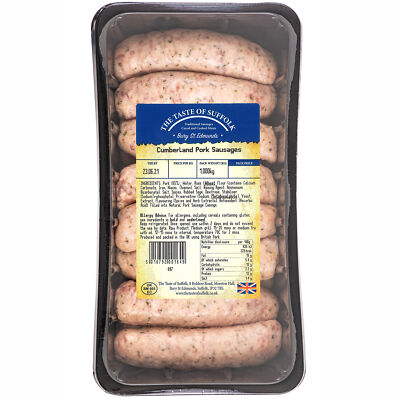 Taste of Suffolk Cumberland Pork Sausages | 1x1kg | Free Delivery | eBay UK